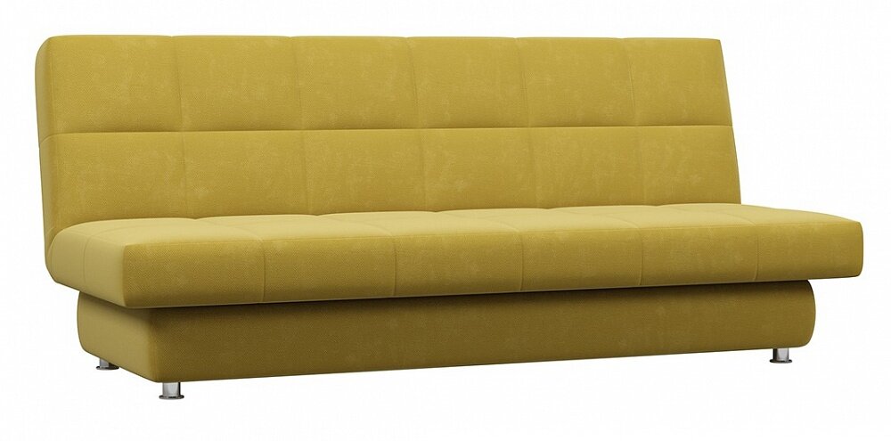 Прямой диван Уют (Юта) Горчичный Велюр, книжка, 185х100х90 см, с ящиком для белья