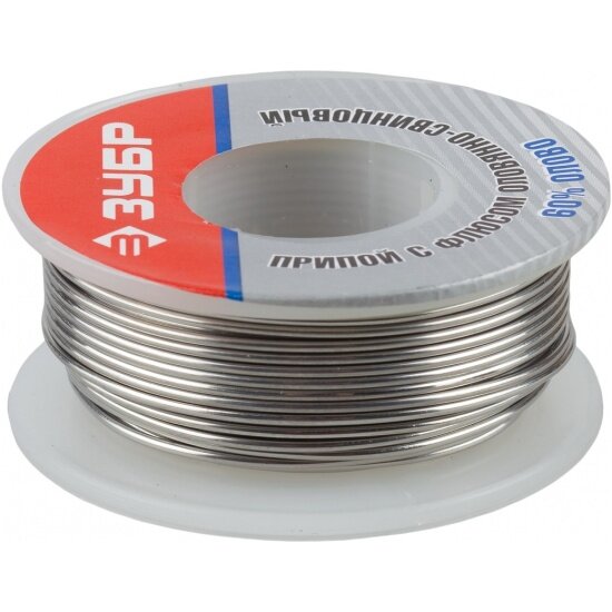 Припой Зубр оловянно-свинцовый, 60% Sn / 40% Pb, 100гр, 55420-100