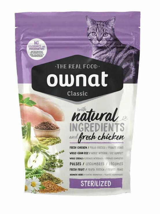 Ownat Adult Sterilized Classic Сухой корм для стерилизованных кошек, с курицей, 400 гр.