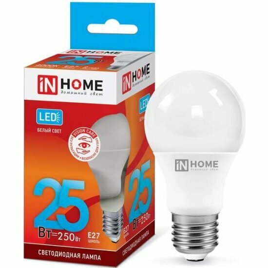 Светодиодная лампа IN Home LED-A65-VC 25Вт 4000К нейтр. бел. E27 2380лм 230В 4690612024080