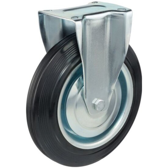 Колесо неповоротное Стелла-техник 4002-250 диаметр 250мм, грузоподъемность 210кг, резина, металл