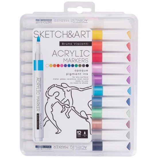 Набор акриловых маркеров Sketch&art 12 цв. 22-0126
