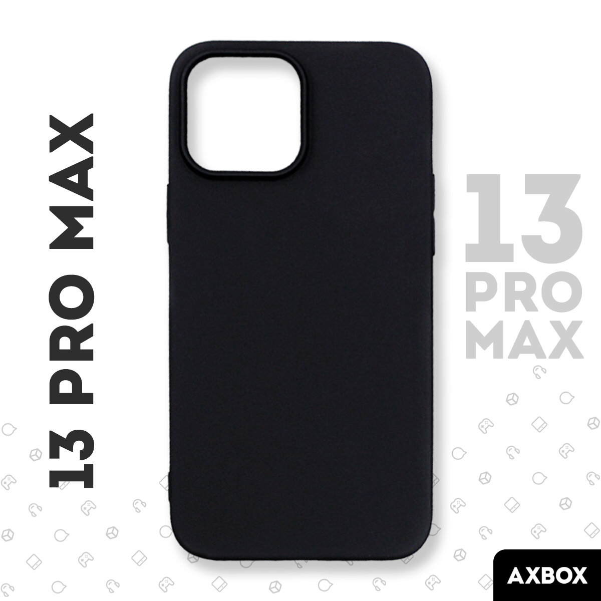 Чехол для iPhone 13 Pro Max (Айфон 13 Про Макс) черный, силиконовый