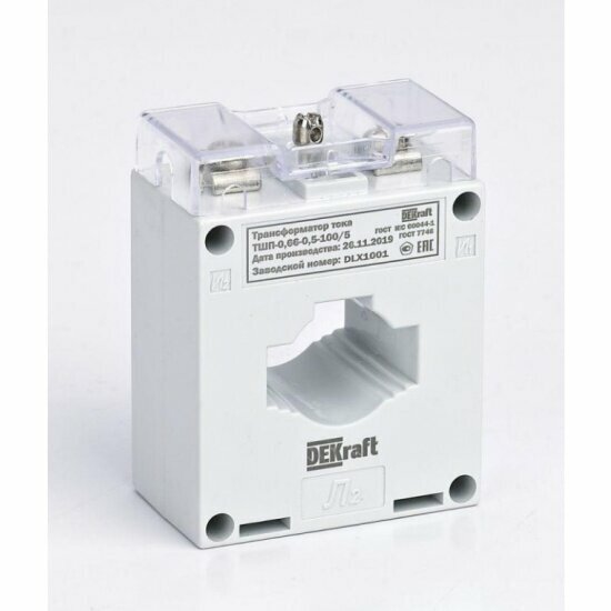 Трансформатор тока Dekraft ТШП-0.66 0.5 250/5 5В. А D30мм, 50137DEK