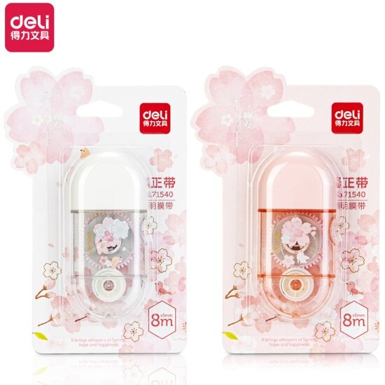 Корректирующая лента Deli Sakura 71540 5 мм x 8 м пластик корпус ассорти