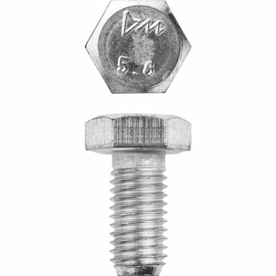 Болт ГОСТ 7798-70 Зубр M12 x 25 мм, 5 кг, кл. пр. 5.8, оцинкованный, 303080-12-025