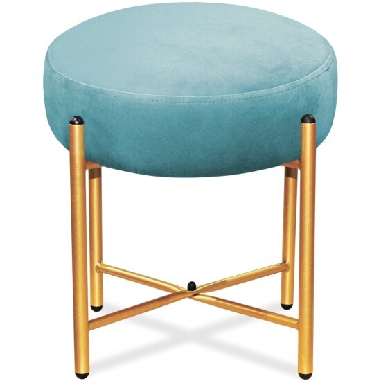 Банкетка Sheffilton SHT-B4 голубая пастель/золото