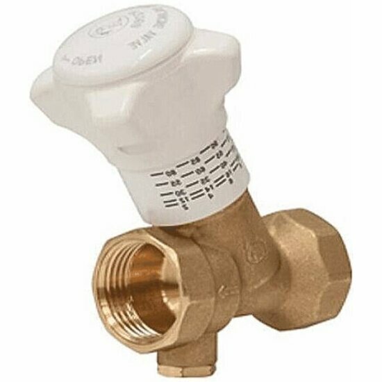 Клапан балансировочный Giacomini R206B-1, компактный, DN-25, 1", ВВ, PN, бар-25, T°C -110, латунь, с отводом для слива