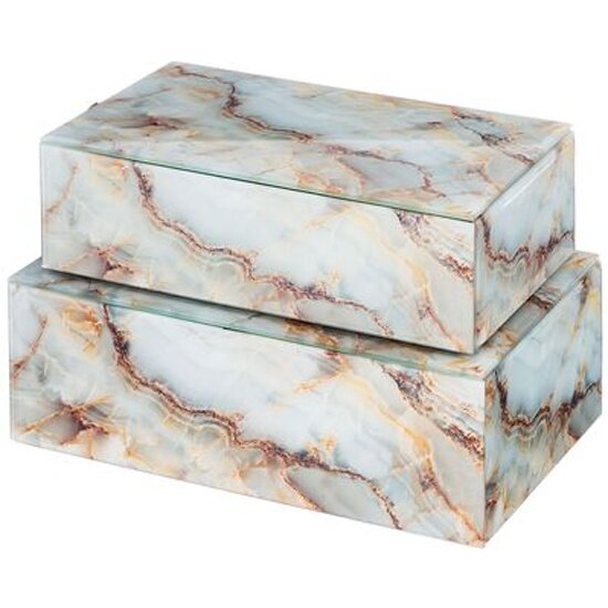Набор шкатулок Lefard из 2-х шт, коллекция "мрамор" 21*12**6,5 см. / 23*15*8,5 см.