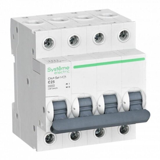 Автоматический выключатель Systeme Electric (schneider Electric) 4п C 25А 4.5кА City9 Set, 400В, C9F34425