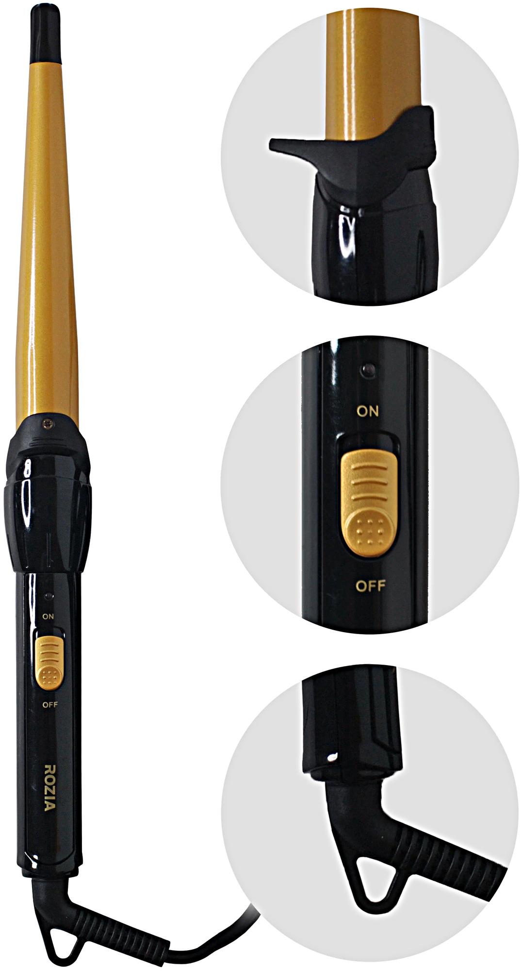 Профессиональная плойка для волос Rozia, Щипцы для завивки волос, Профессиональная плойка-щипцы, Черный