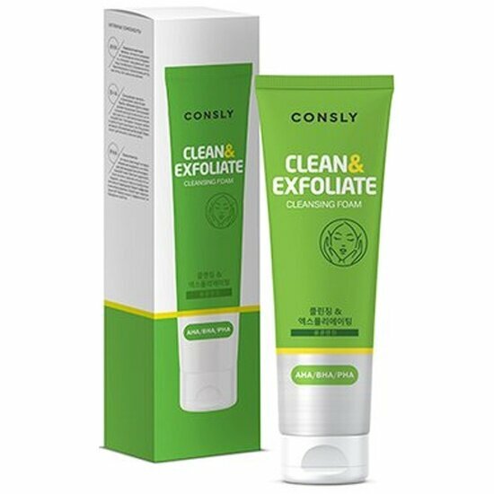 Пенка для умывания лица Consly отшелушивающая с AHA, BHA, PHA кислотами, 120 мл