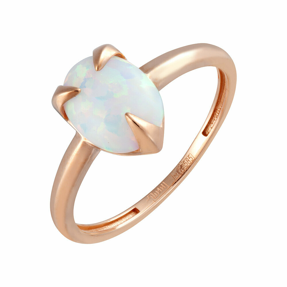 Кольцо, красное золото, 585 проба, опал