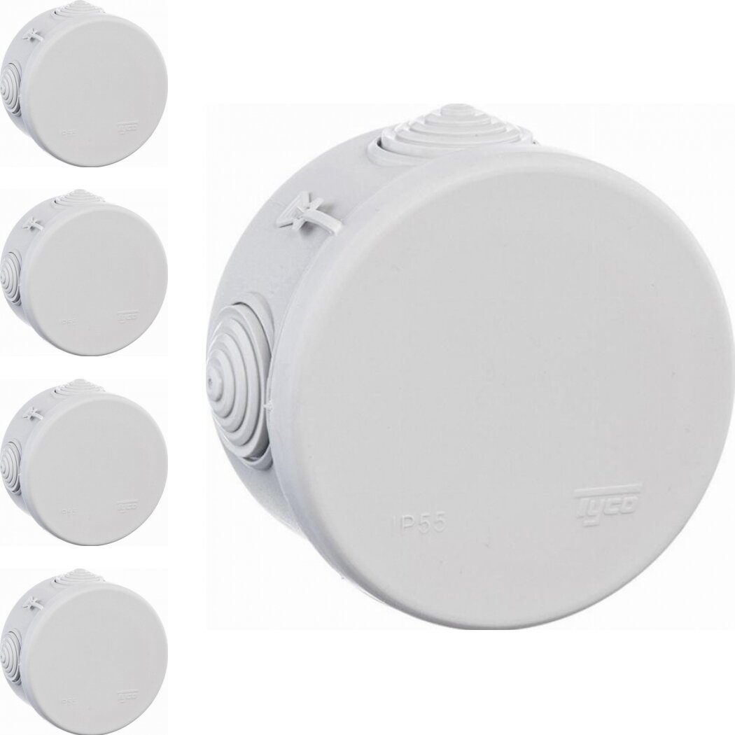 Коробка распределительная Tyco 80x50 круглая 4 ввода для открытого монтажа IP55 (комплект из 4 шт.)