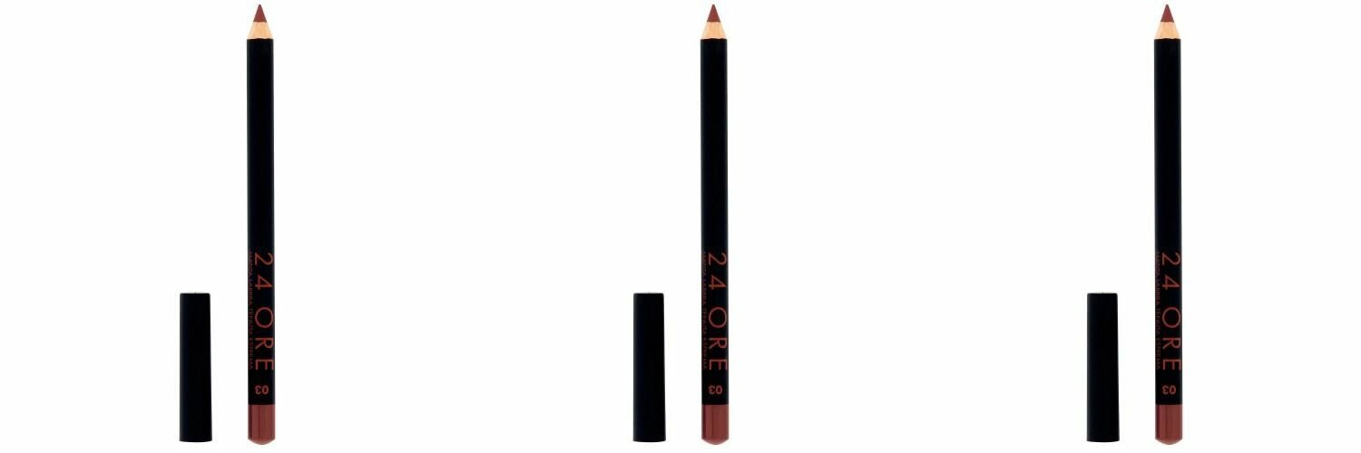 Deborah Milano Карандаш для губ стойкий 24 Ore Long Lasting Lip Pencil, тон 03 кирпичный, 1.5 г, 3 шт
