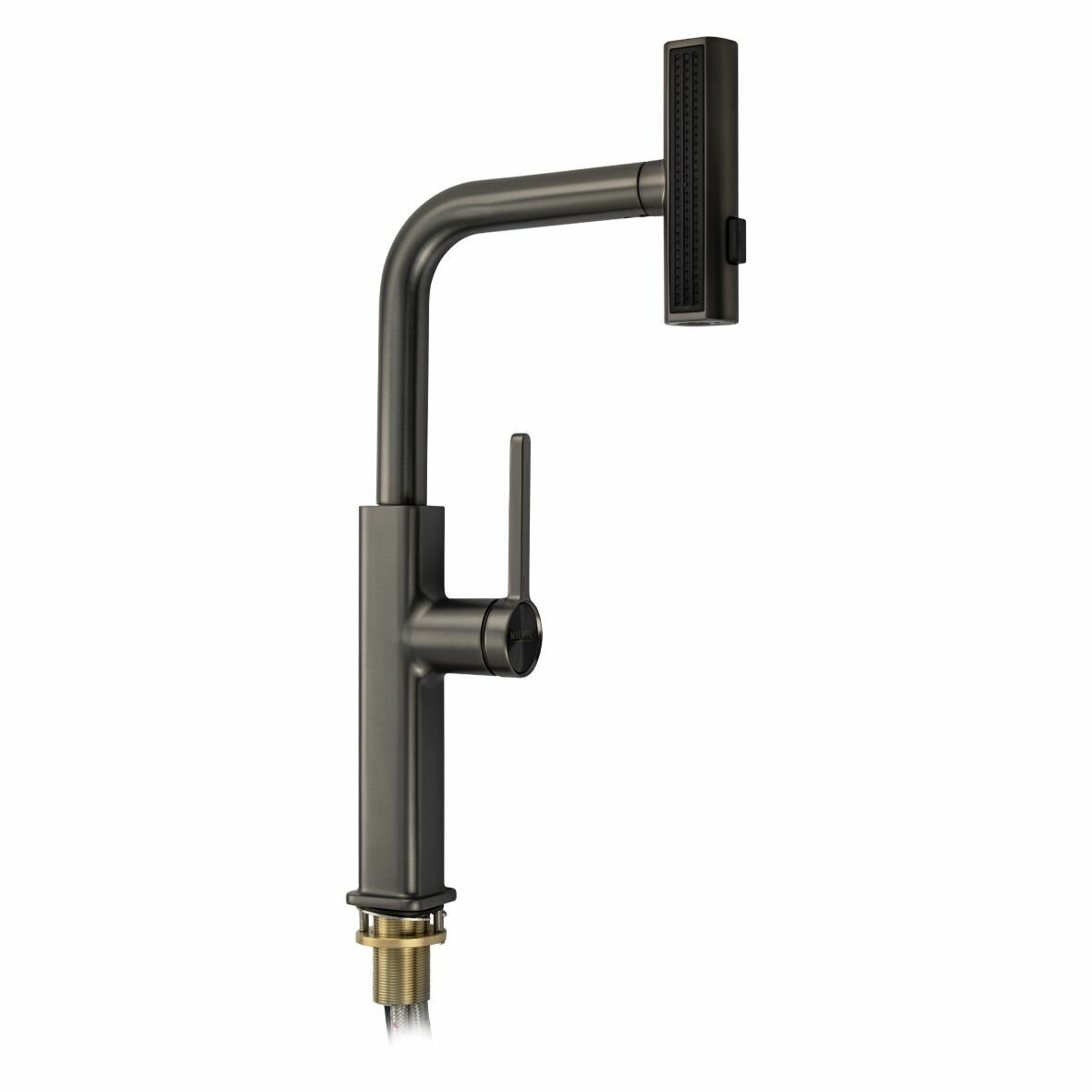 MAGNUS -Смеситель кухня Г- образ, вытяжной графит
