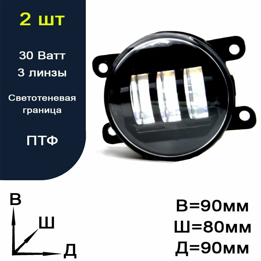 Противотуманные светодиодные фары (ПТФ) Mitsubishi / Mazda / NISSAN / Chevrolet / Ford / Renault