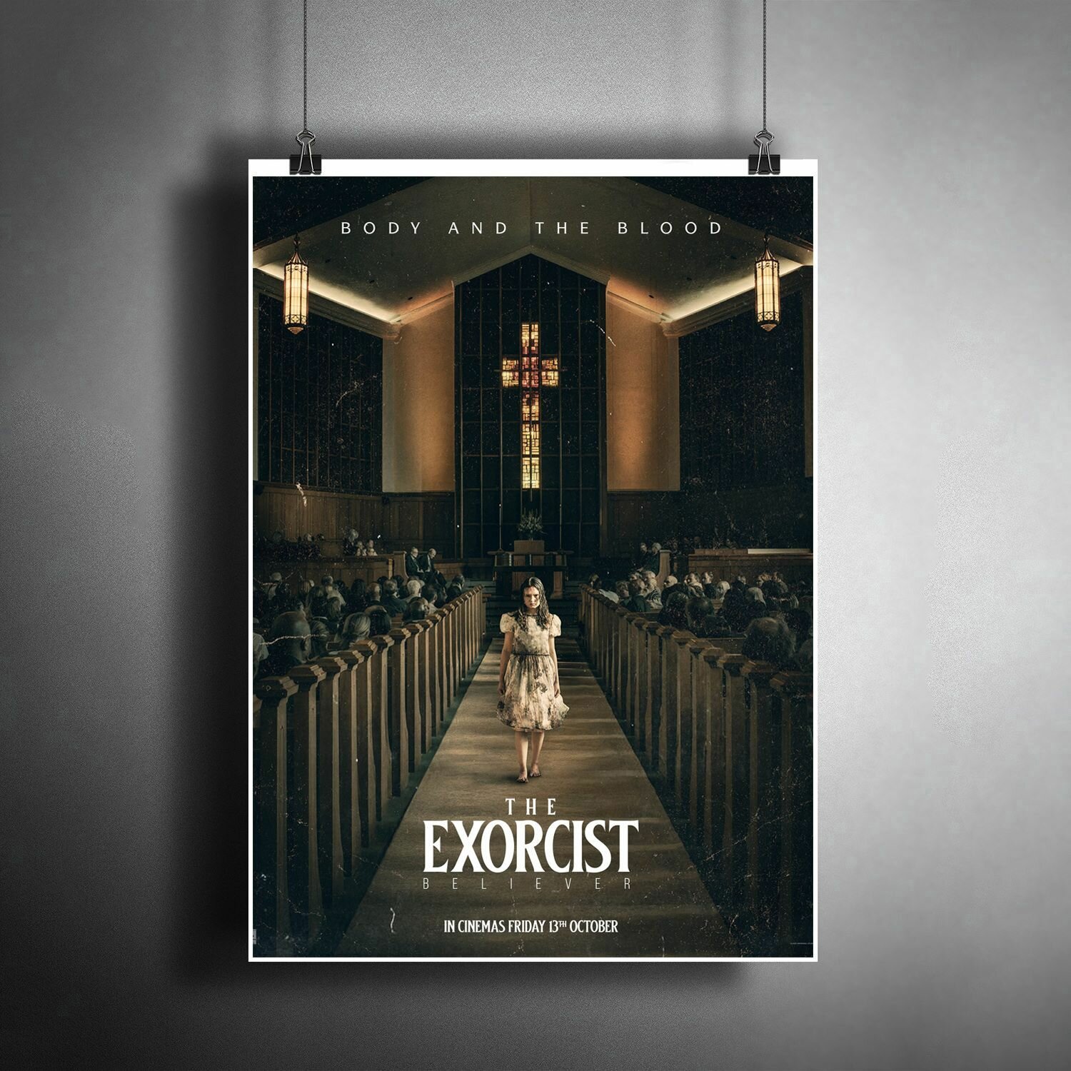 Постер плакат для интерьера "Фильм ужасов: Изгоняющий дьявола: Верующий (2023). Хэллоуин" / A3 (297 x 420 мм)