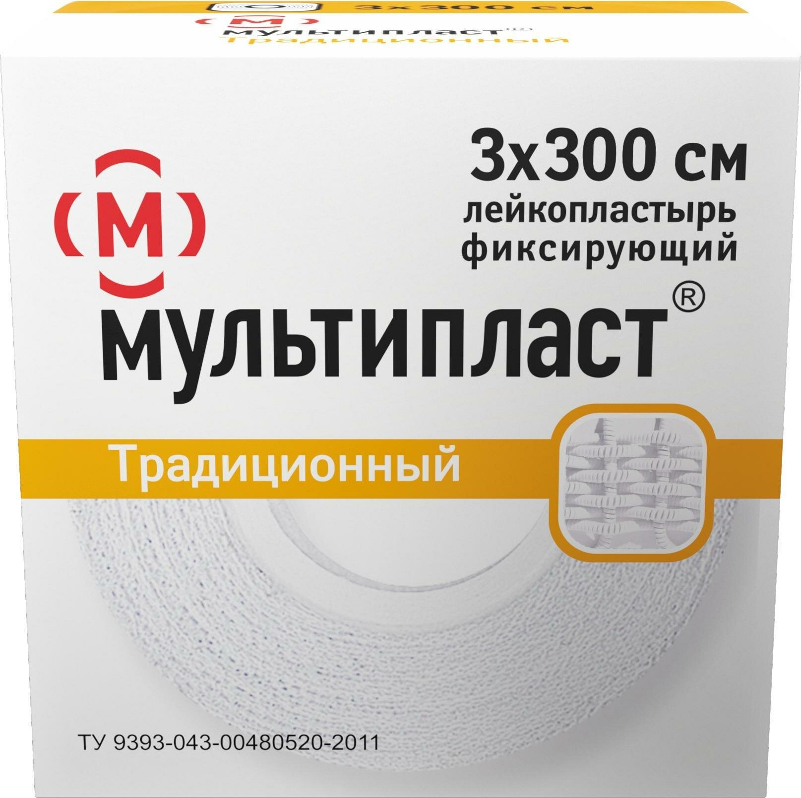 Лейкопластырь фикс. нестер. Традиционный Мультипласт 3 х 300см х1