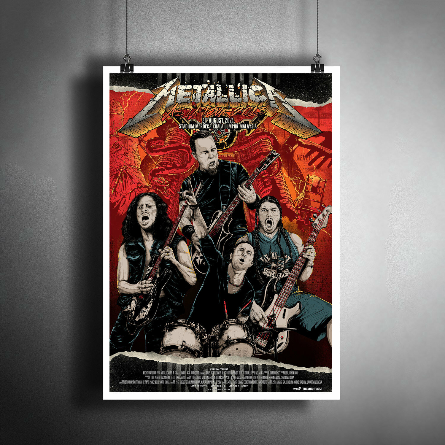 Постер плакат для интерьера "Музыка: Американская рок-группа Metallica (Металлика)" / Декор дома, офиса, комнаты, квартиры A3 (297 x 420 мм)