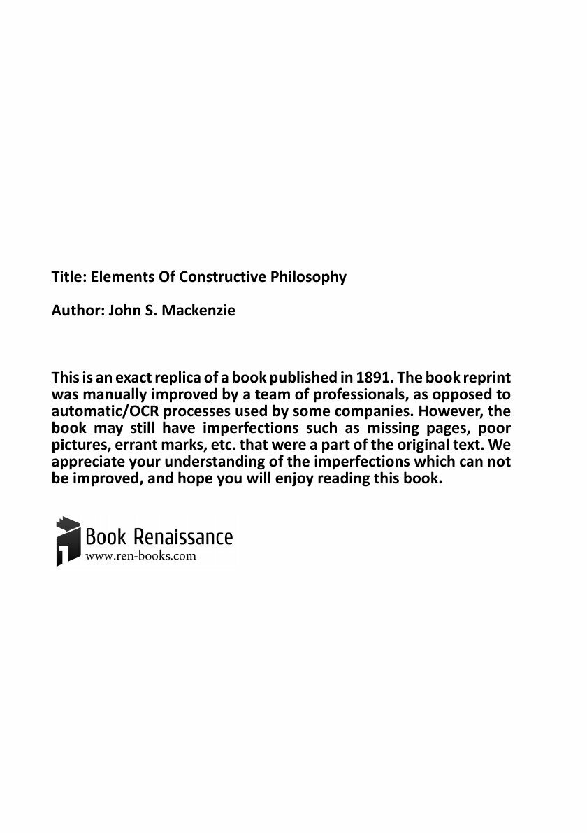 Elements Of Constructive Philosophy — фото 1