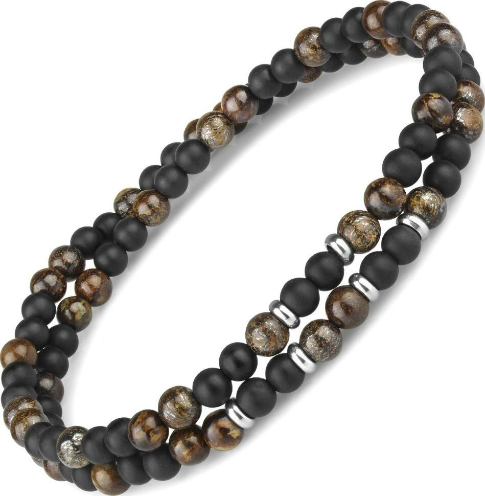 Браслет, агат, бронзит