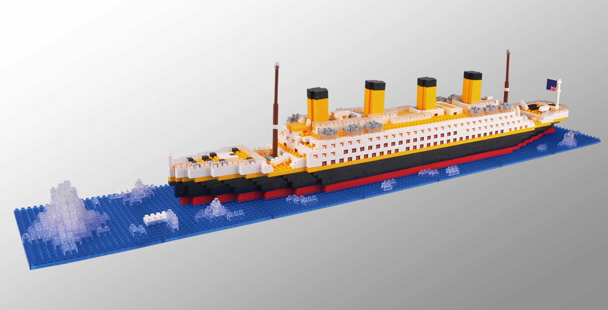 Конструктор 3Д из миниблоков RTOY Титаник с айсбергом, 1860 деталей - WL66503