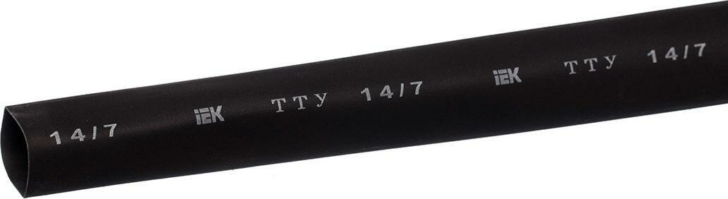 Термоусадочная трубка IEK ТТУ 14/7 негорючая черная (комплект из 3 м)