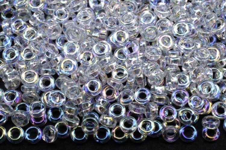 Бисер MIYUKI Spacer 3х1,3 мм #0250 хрусталь, радужный прозрачный, 5 грамм