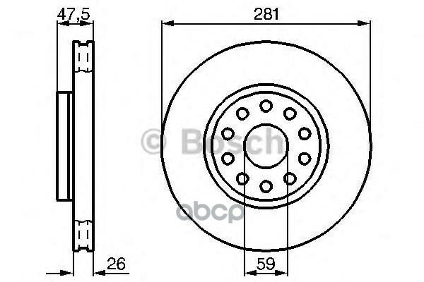 Диск тормозной ALFA ROMEO: 166 98- LANCIA: KAPPA шт. Bosch арт. 0986478460