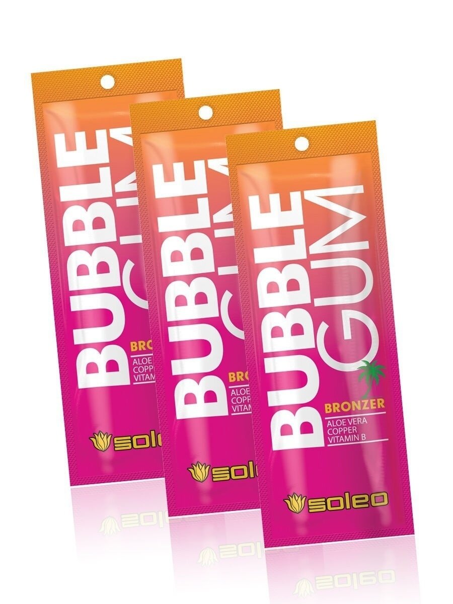 Крем для загара Soleo Bubble Gum ускоритель с бронзатором 15 мл*3 шт(45мл)