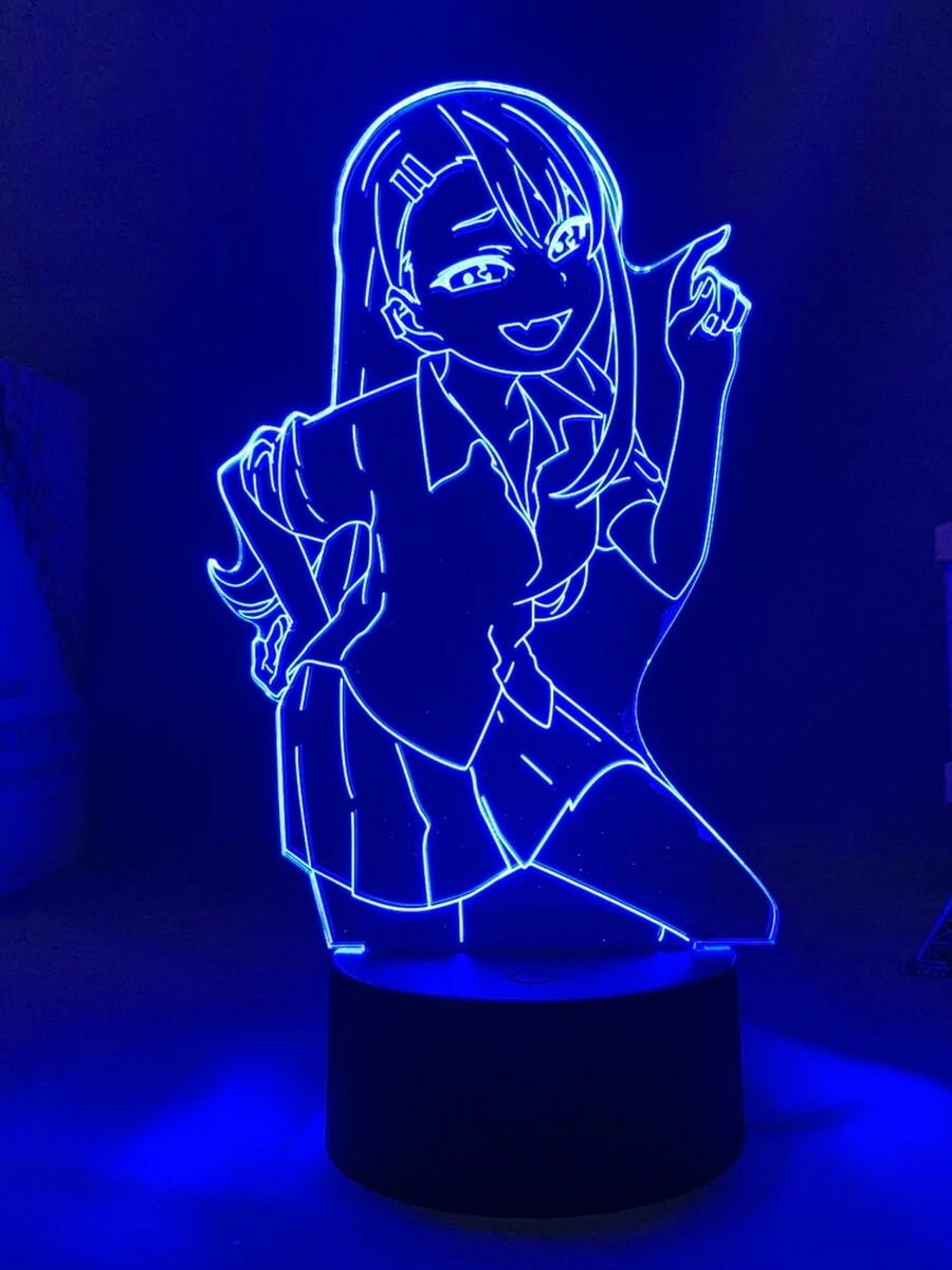 Ночник Аниме Не издевайся, Нагаторо - Anime Don't toy with me miss nagatoro. Подарок фанату аниме и манги — декор в комнату с любимыми персонажами, в стиле отаку и японской анимации.