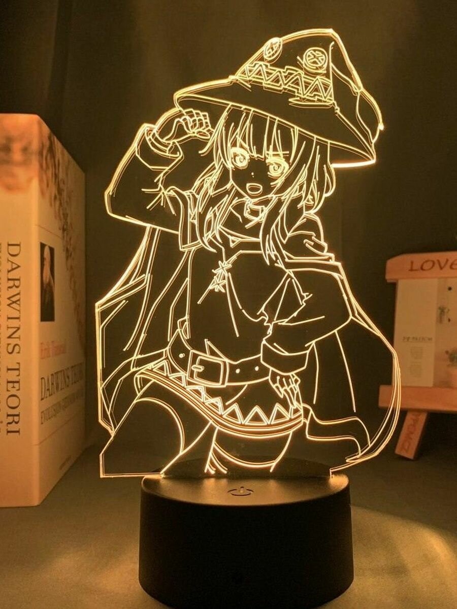 Ночник Аниме Этот замечательный мир! - Anime Konosuba. Подарок фанату аниме и манги — декор в комнату с любимыми персонажами, в стиле отаку и японской анимации.