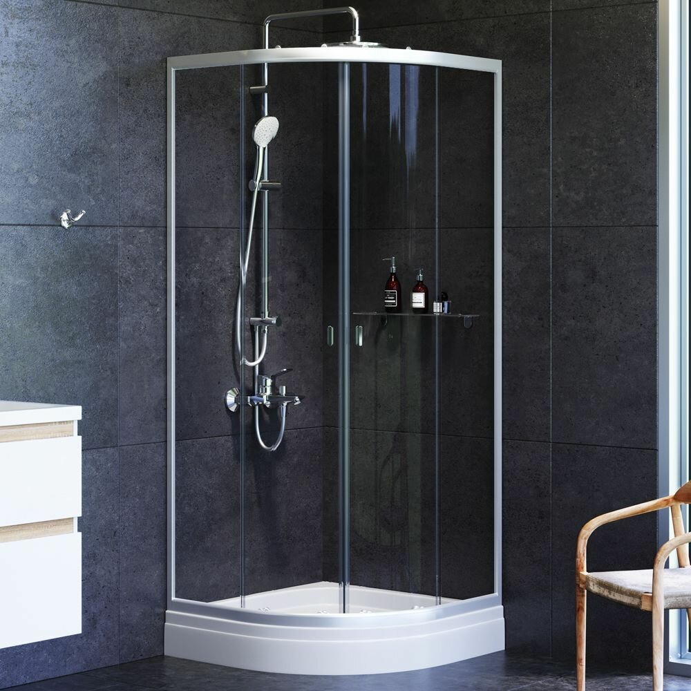 Душевой уголок AM.PM "X-Joy Twin Slide" W88E-205-080MT64, прозрачный, 80 x 80 см