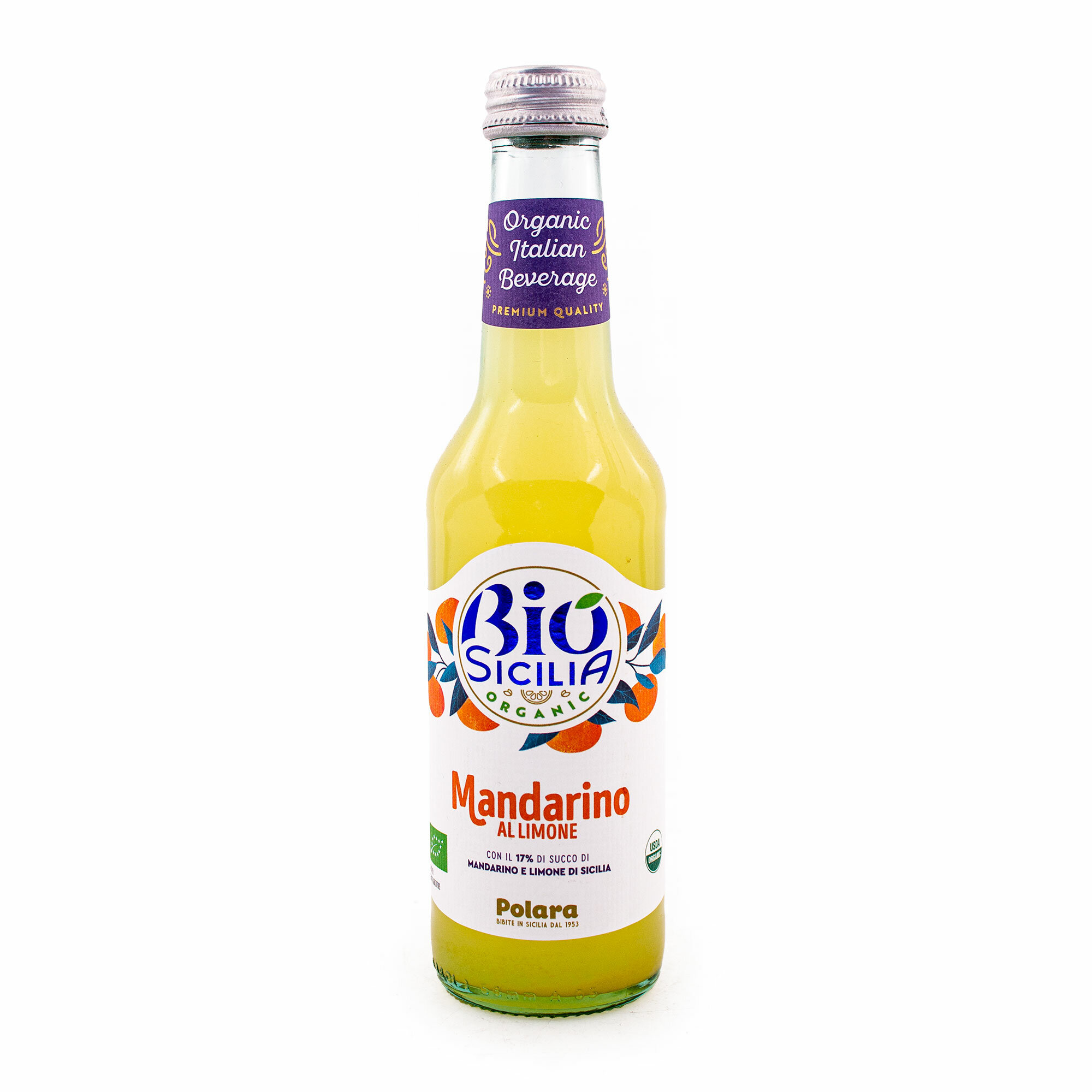 Лимонад из мандарина с лимоном БИО, POLARA, 0,275 л (ст/бут)