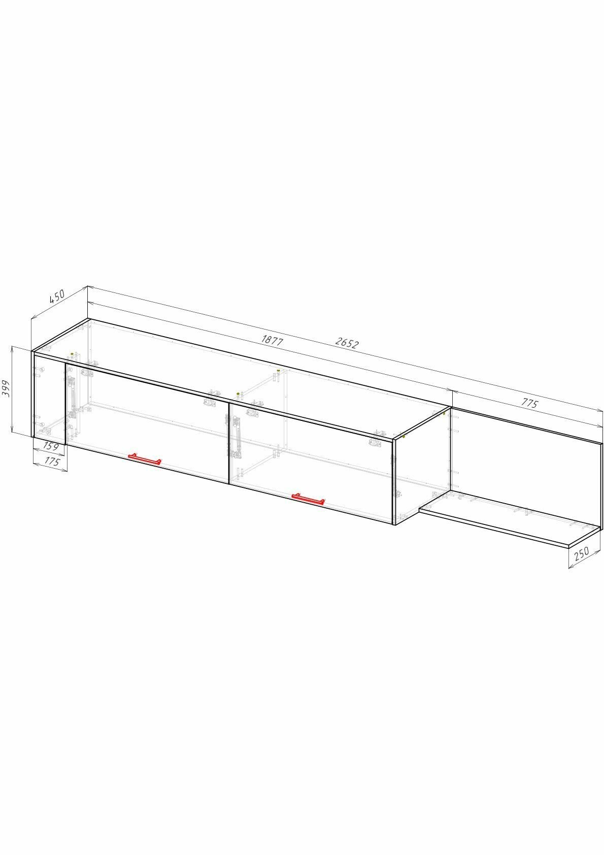 Антресоль для Бонн Элегант (угол справа) 160 см, высота с Антресолью 250 см Венге магия/Белый