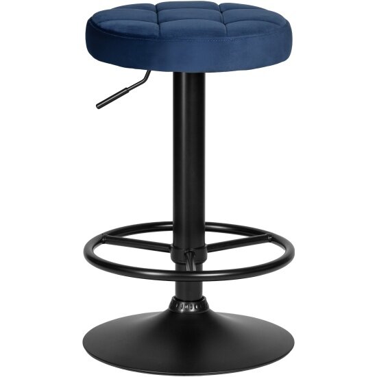 Табурет барный Dobrin BRUNO BLACK (синий велюр (MJ9-117))