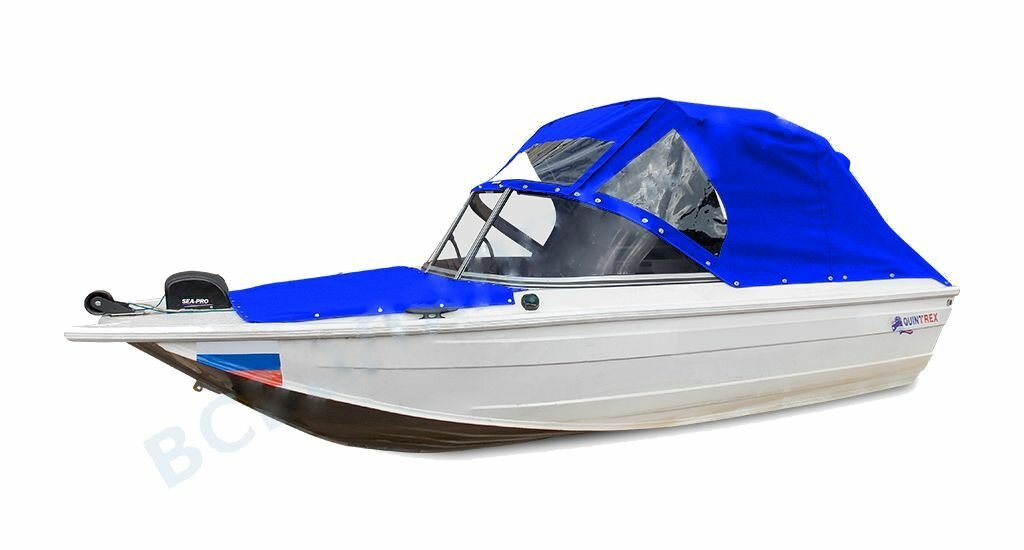 Quintrex Explorer 440. Тент носовой, тент ходовой c дугами с креплением