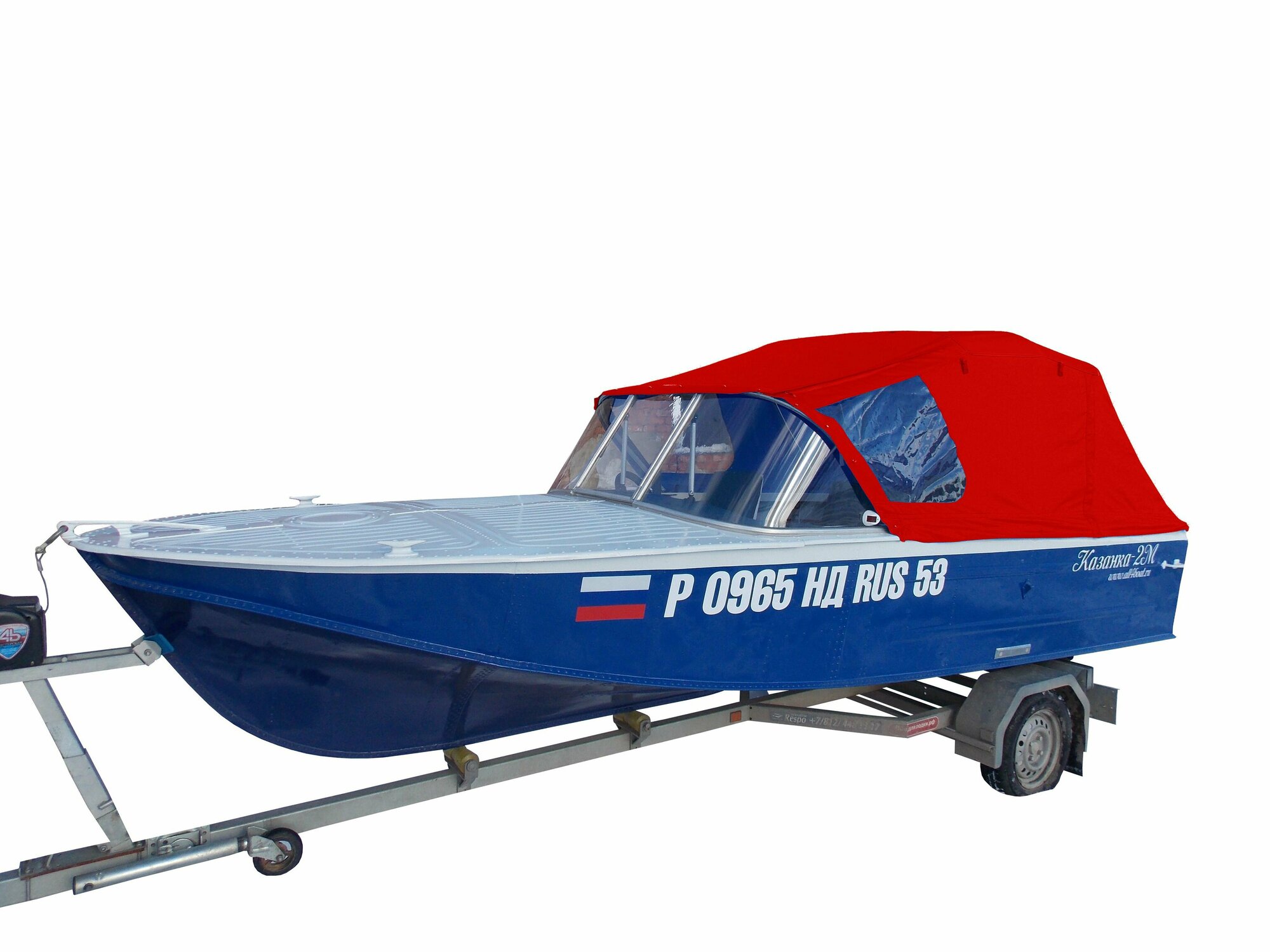 Казанка-2М. Стекло с калиткой, тент, дуги, крепление. Комплект "Длинный"