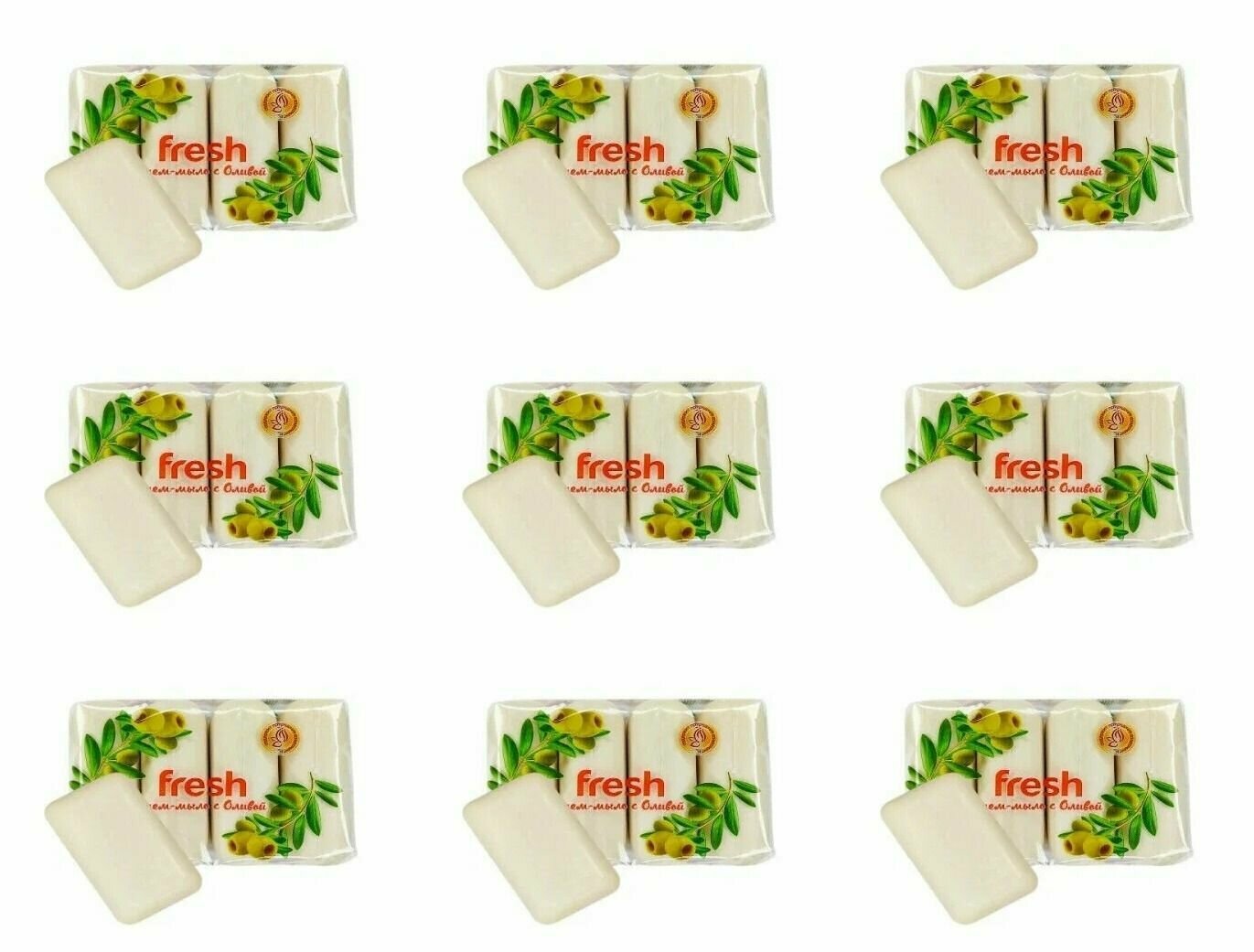 Эфко Косметик Крем-мыло Fresh, Олива, 4 х 75 г/уп, 9 уп