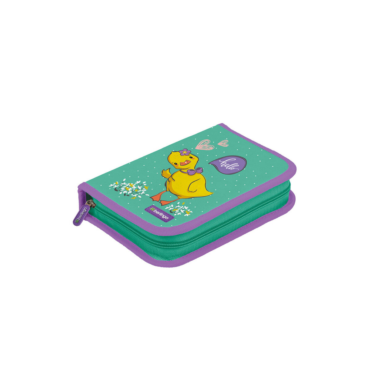 Пенал Berlingo "Hello", 1 отделение, 200х140х40 мм, дополнительная откидная секция, полиэстер (PK11044)