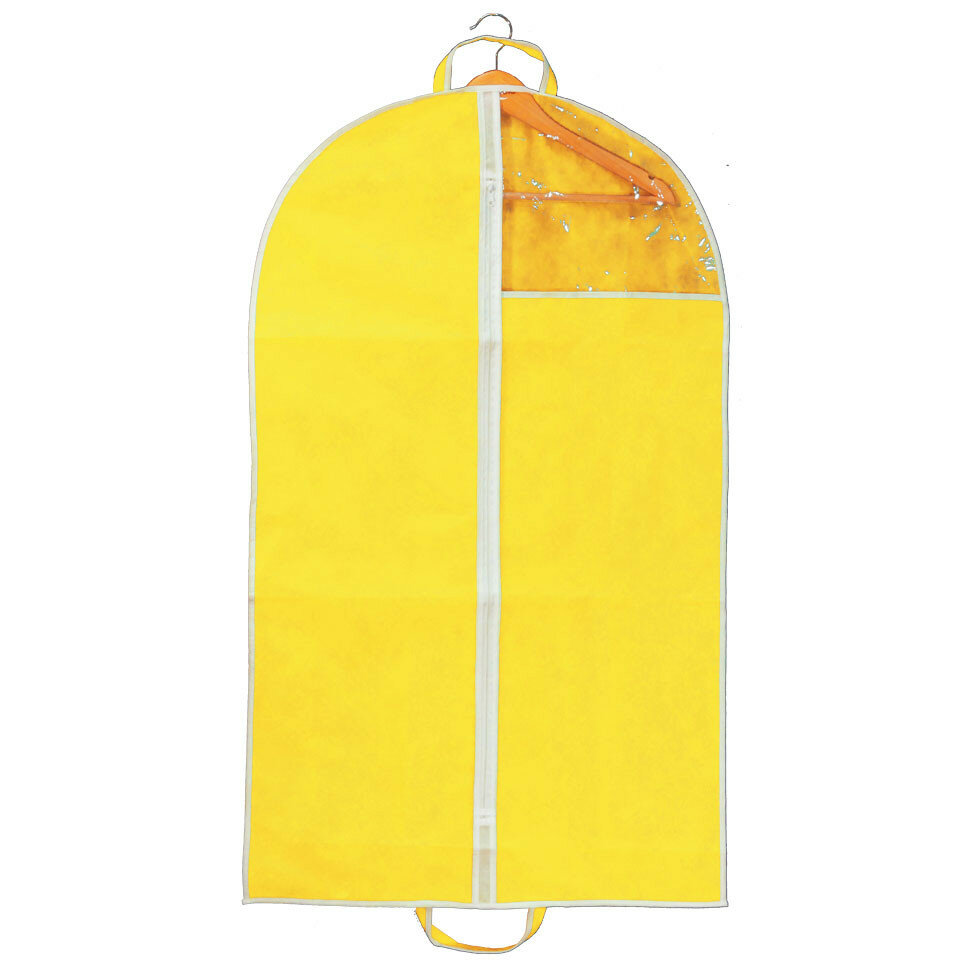 Чехол для одежды плоский 120х60 см, с ручками, окошком и молнией Магия Гуталина. (Лимонный)