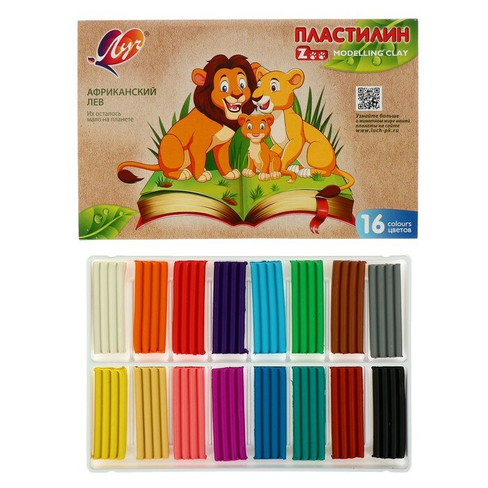 Пластилин Луч 16 цветов, "ZOO" (29С 1723-08)
