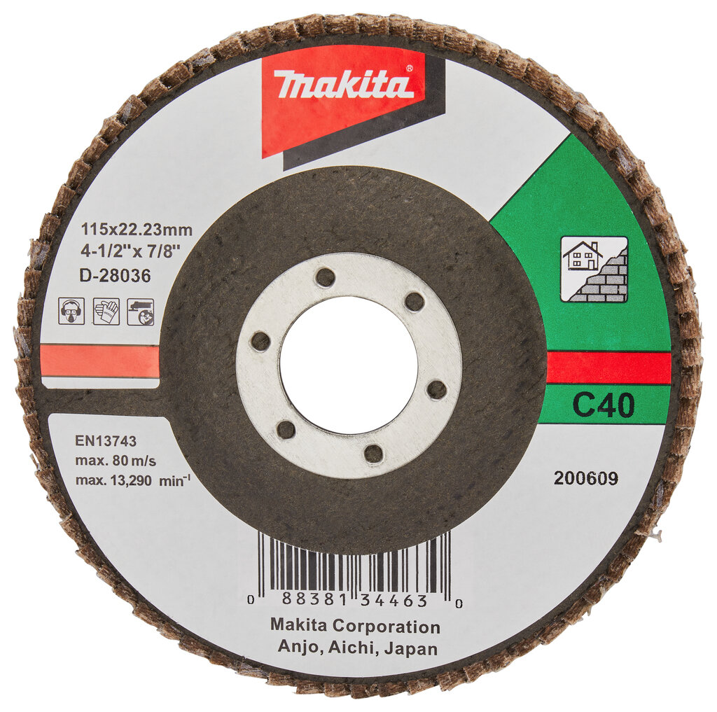 Упаковка дисков лепестковых Makita D-28036 115мм 10шт.