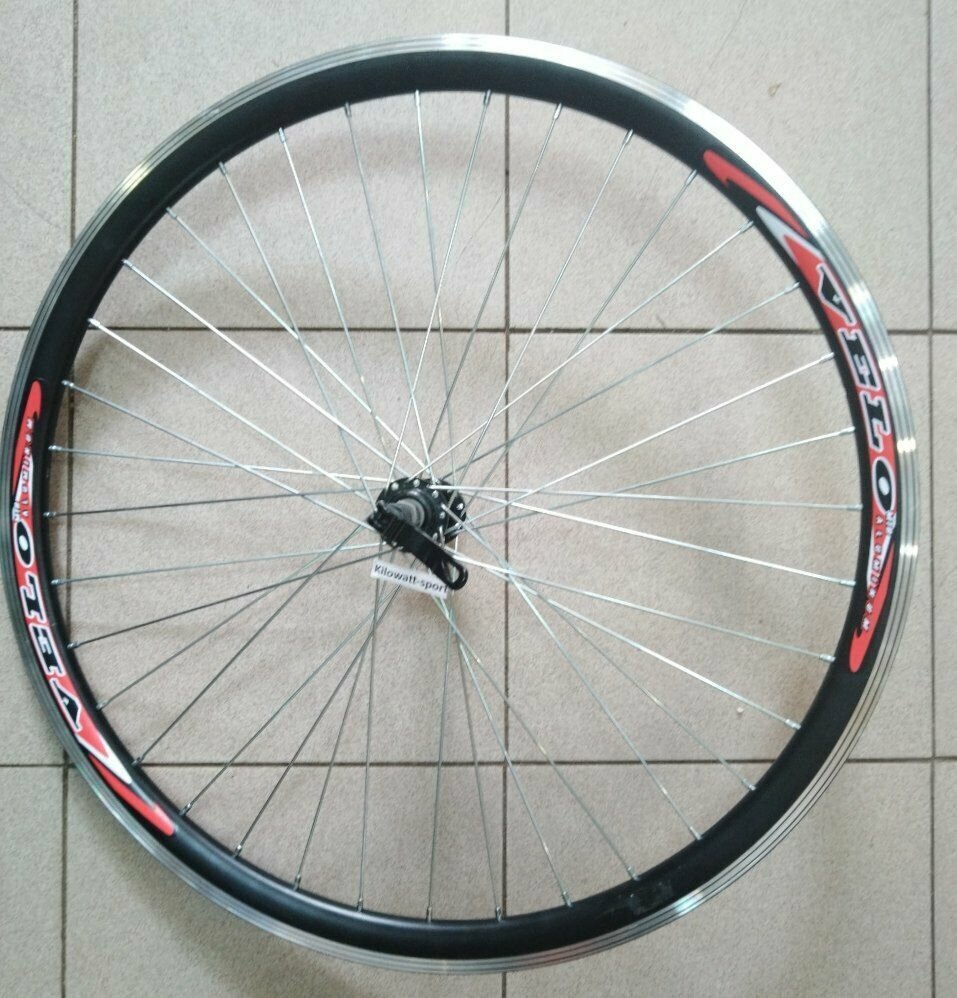 Колесо 26" переднее, эксцентрик, V-тормоз, двойной обод, VELO