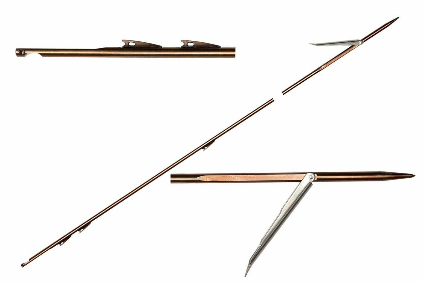 Гарпун для подводного ружья арбалета с зацепом типа "Shark Fin", Salvimar CAPTUR, таитянский (без резьбы), один флажок, 6,5 мм, 95 см