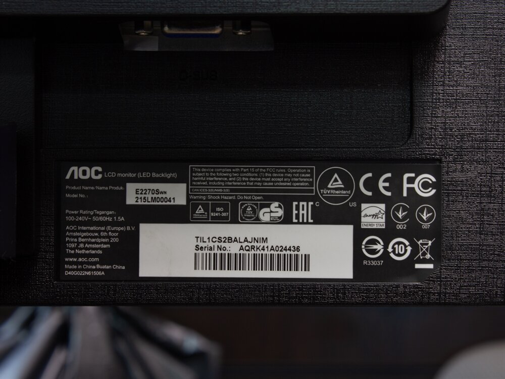 Монитор AOC e2270Swn 21.5", Black — фото 1