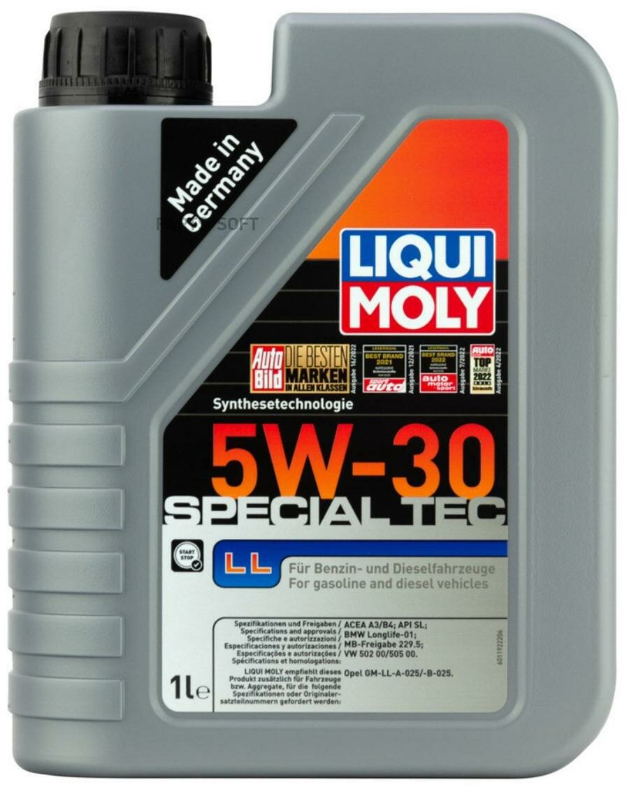 LIQUI MOLY 2447 масло моторное Special Tec LL (Leichtlauf Special LL) 5W-30 (1L)