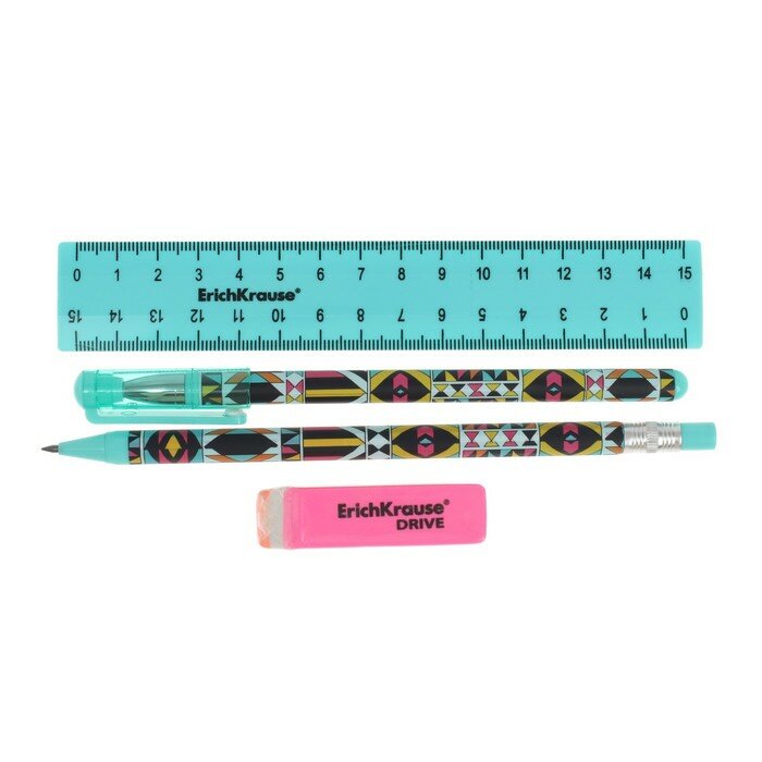 Канцелярский набор Erich Krause в zip-пакете, Ornament, в пакете по 12 штук (54541EK)