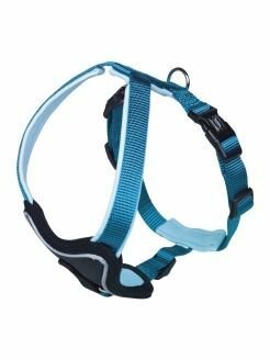 Nobby Шлейка для собак Classic Preno Comfort, нейлон, голубая, грудь 60-75 см, ширина 30 мм